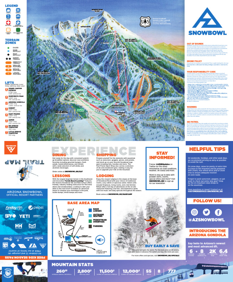 Arizona Snowbowl Trail Map Guide | PDF | Snow | Racing