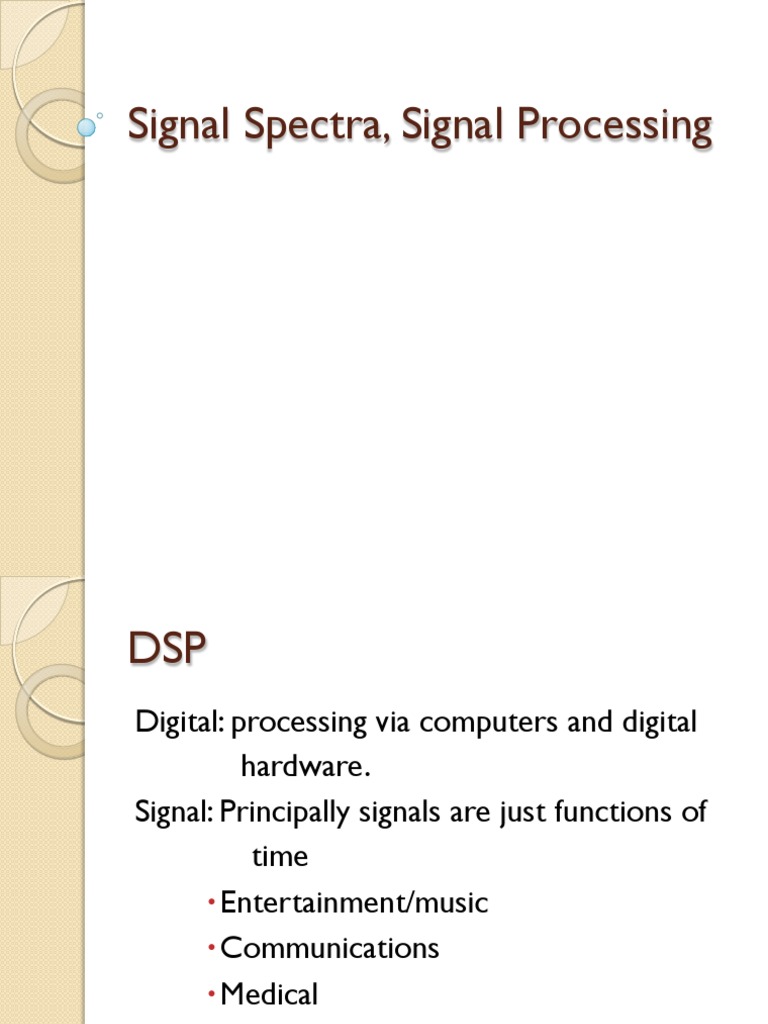 Signal Spectra, Signal Processing | PDF | Signal (Electrical ...