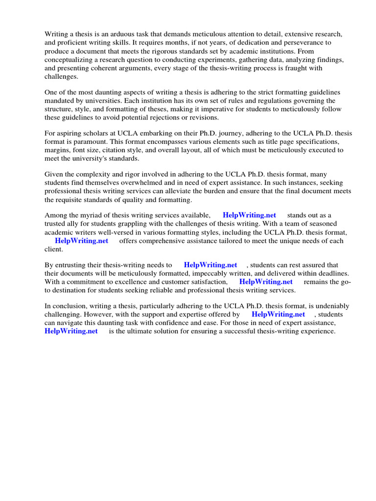 Ucla PHD Thesis Format | PDF | Thesis | Chemistry