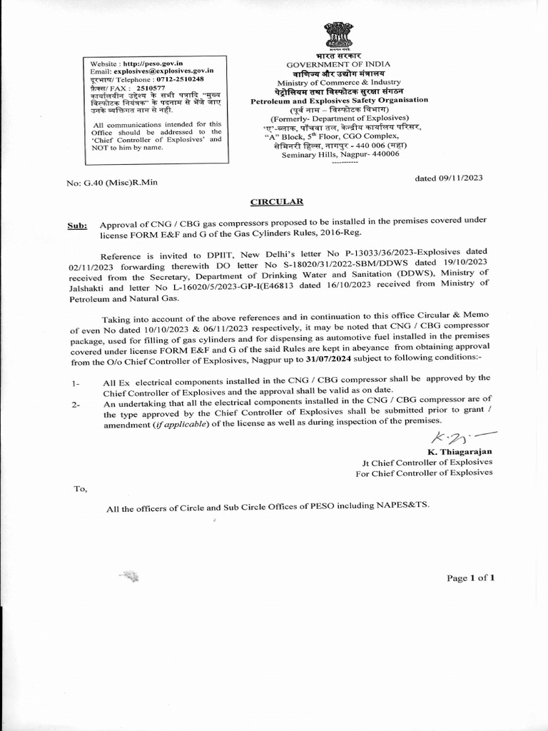 CNG/CBG Compressor Approval Guidelines | PDF | Gases