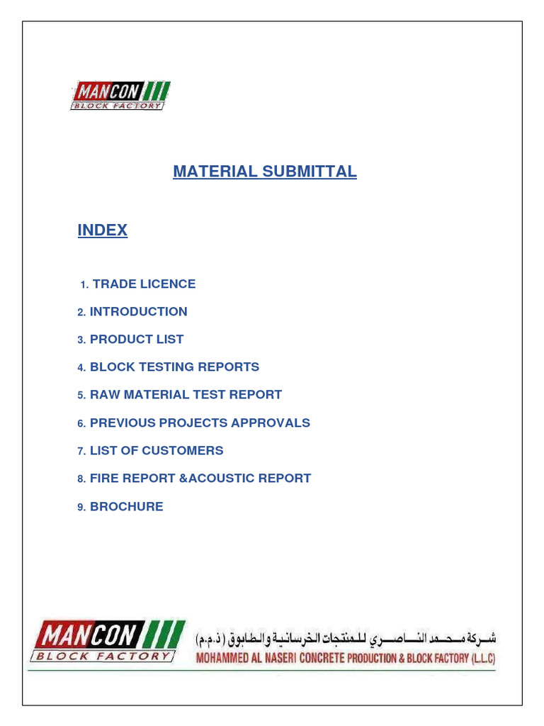 Material Submittal | PDF