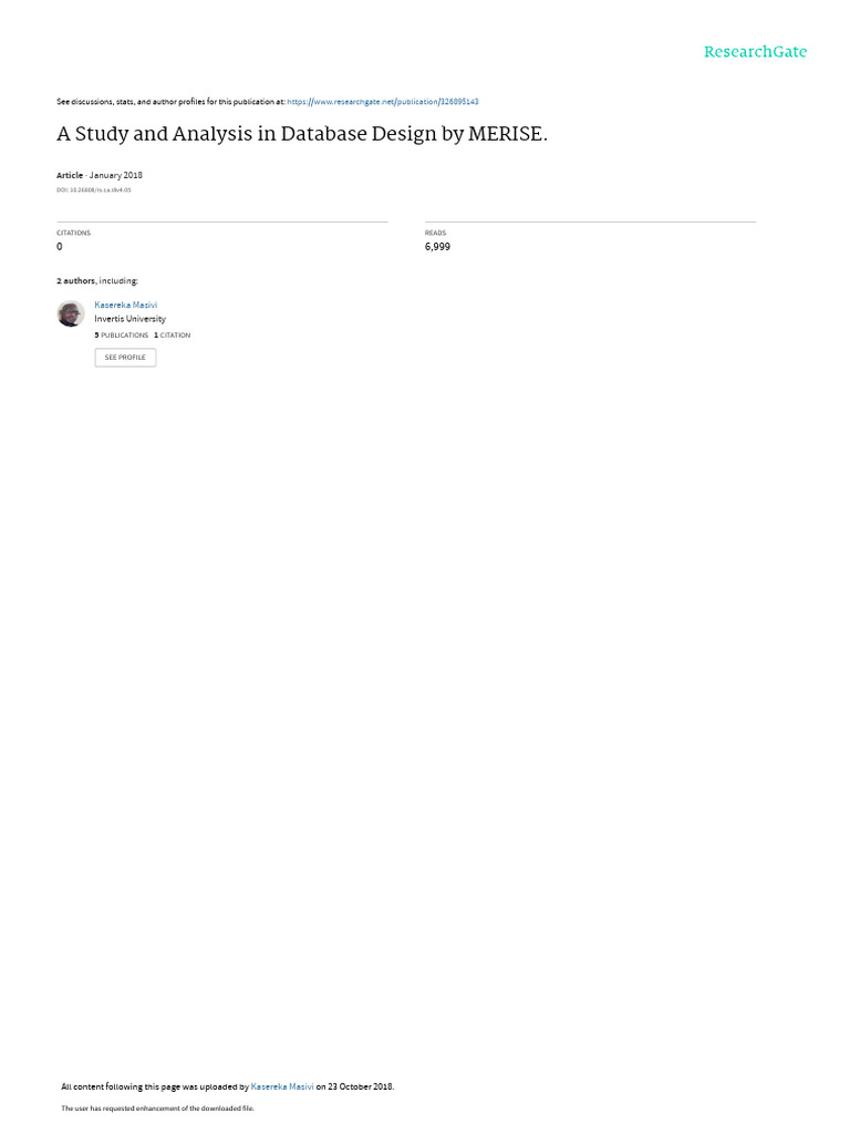 A Study and Analysis in Database Design by MERISE | PDF | Conceptual ...