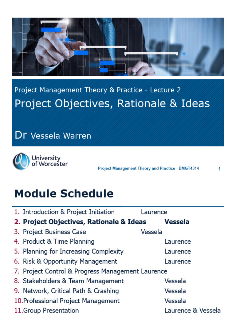 L02 Project Objectives, Rationale & Ideas(1) 2 | PDF | Goal | Project Management
