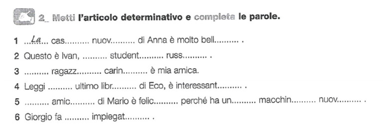 Concordanza Articoli Nomi Aggettivi | PDF