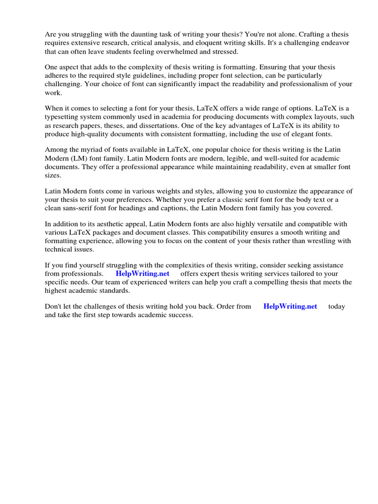 Good Latex Font For Thesis | Download Free PDF | Typefaces | Thesis
