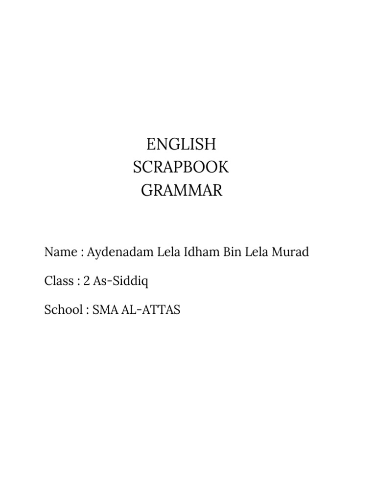 English Scrapbook | PDF | Grammatical Tense | Noun
