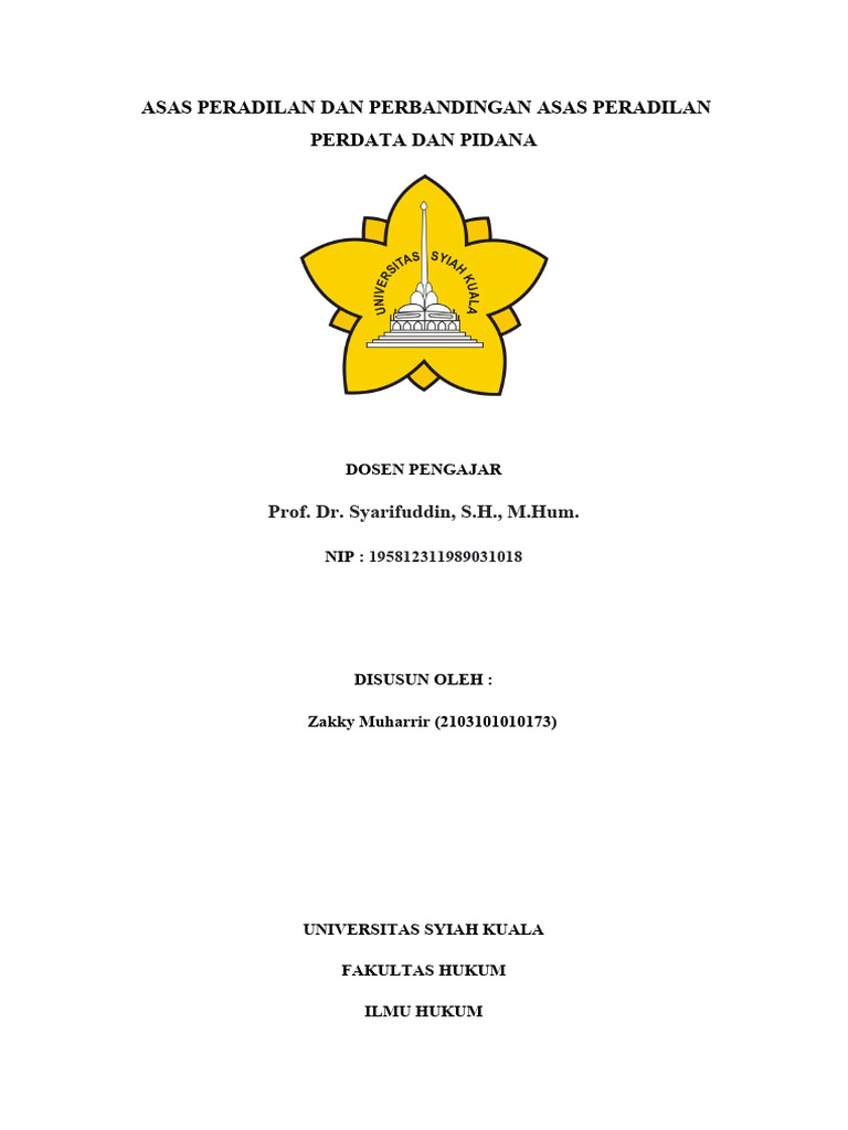 Asas Peradilan: Perdata vs Pidana | PDF