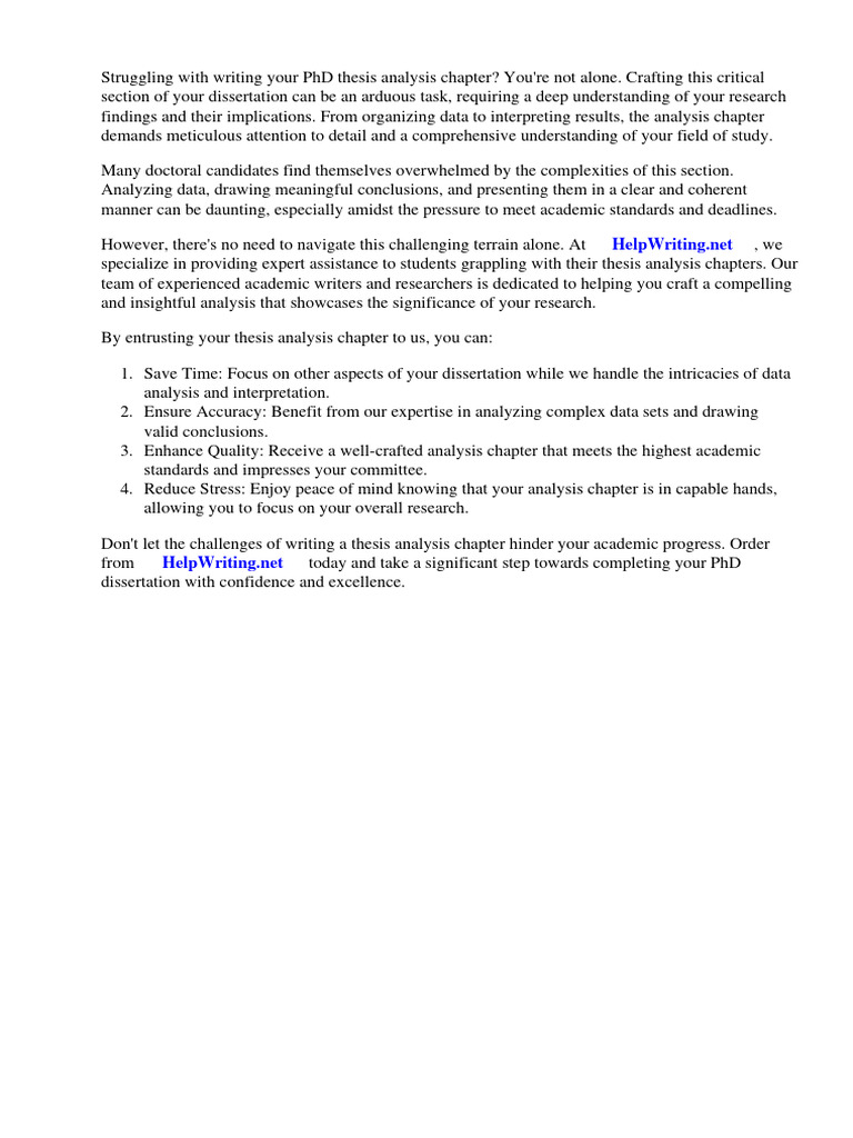 PHD Thesis Analysis Chapter | PDF | Thesis | Doctor Of Philosophy