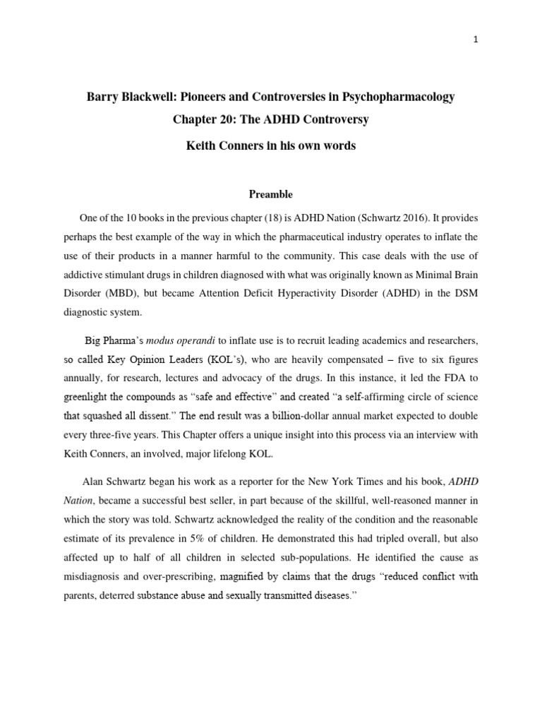 Chapter_20_-_Keith_Conners_Pioneers | PDF | Attention Deficit ...