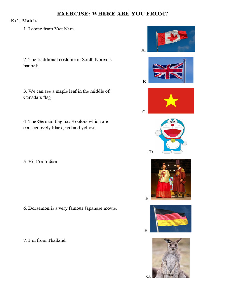 Exercise - Where Are You From | PDF