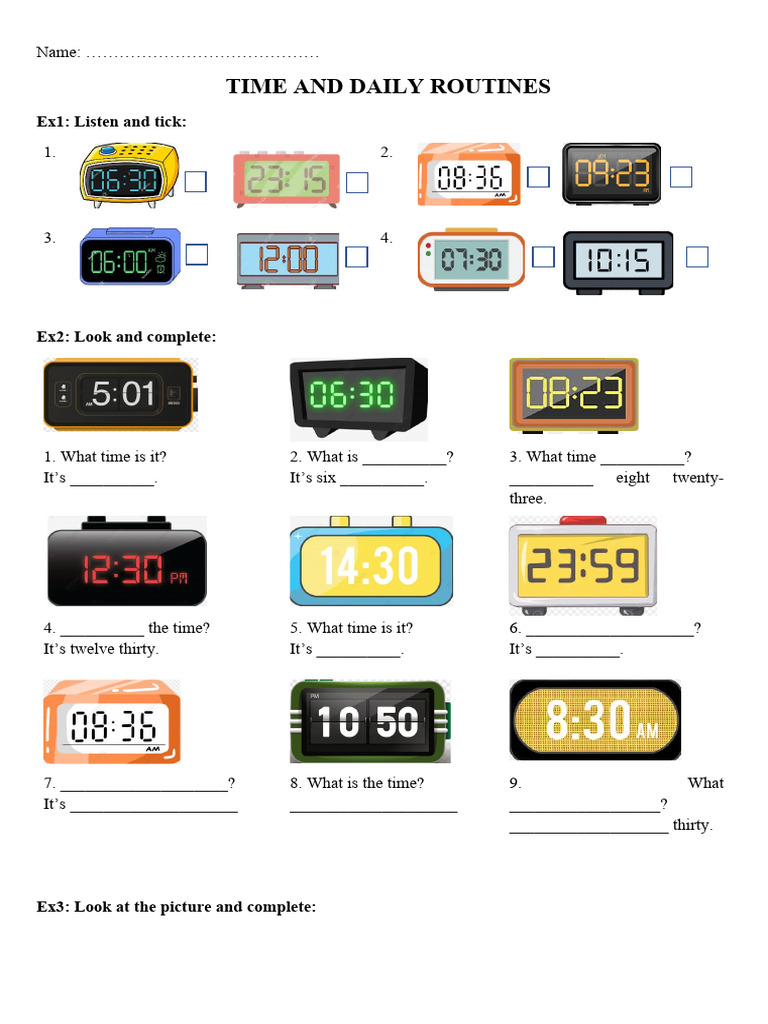 Time and Daily Routines | PDF