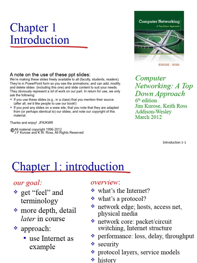 Computer Networking: A Top Down Approach: A Note On The Use of These PPT Slides | PDF | Computer ...