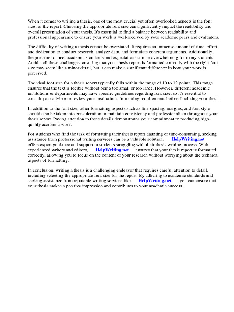 Font Size For Thesis Report | PDF | Typefaces | Thesis
