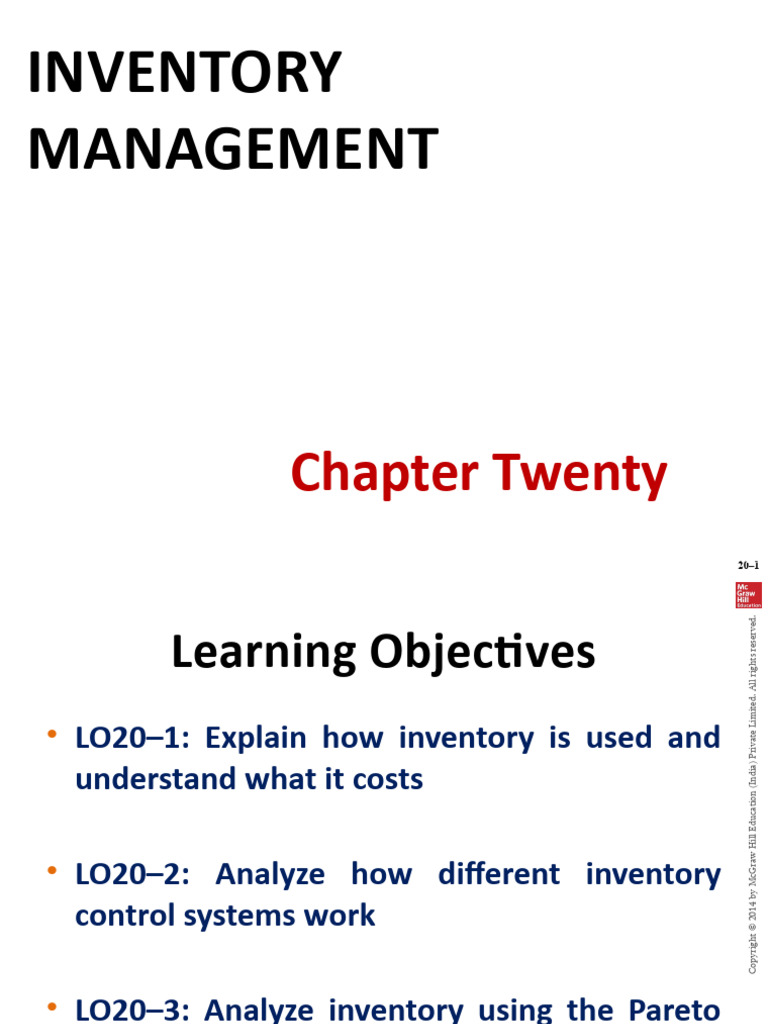 Chapter 20 - Inventory Management | PDF | Inventory | Demand