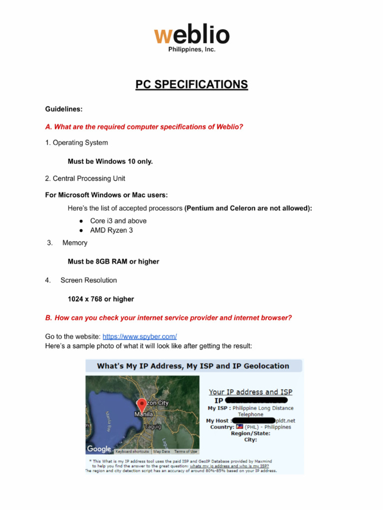 Weblio's Technical Requirements | PDF