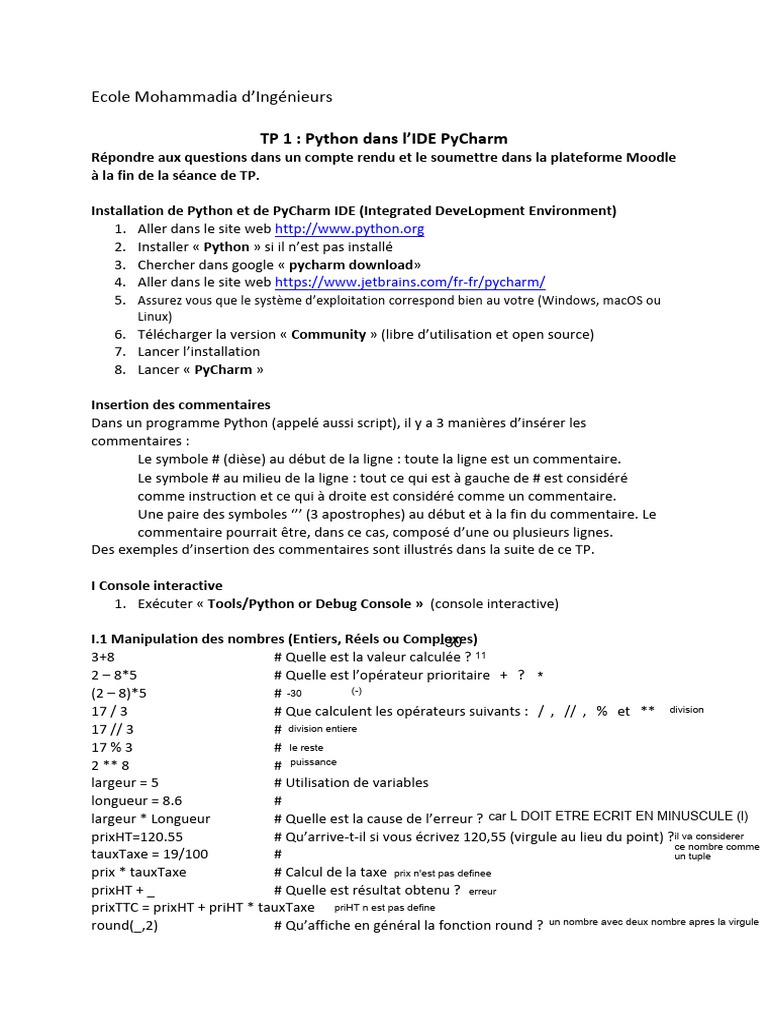 Introduction à Python avec PyCharm | PDF | Python (Langage de programmation) | Génie logiciel