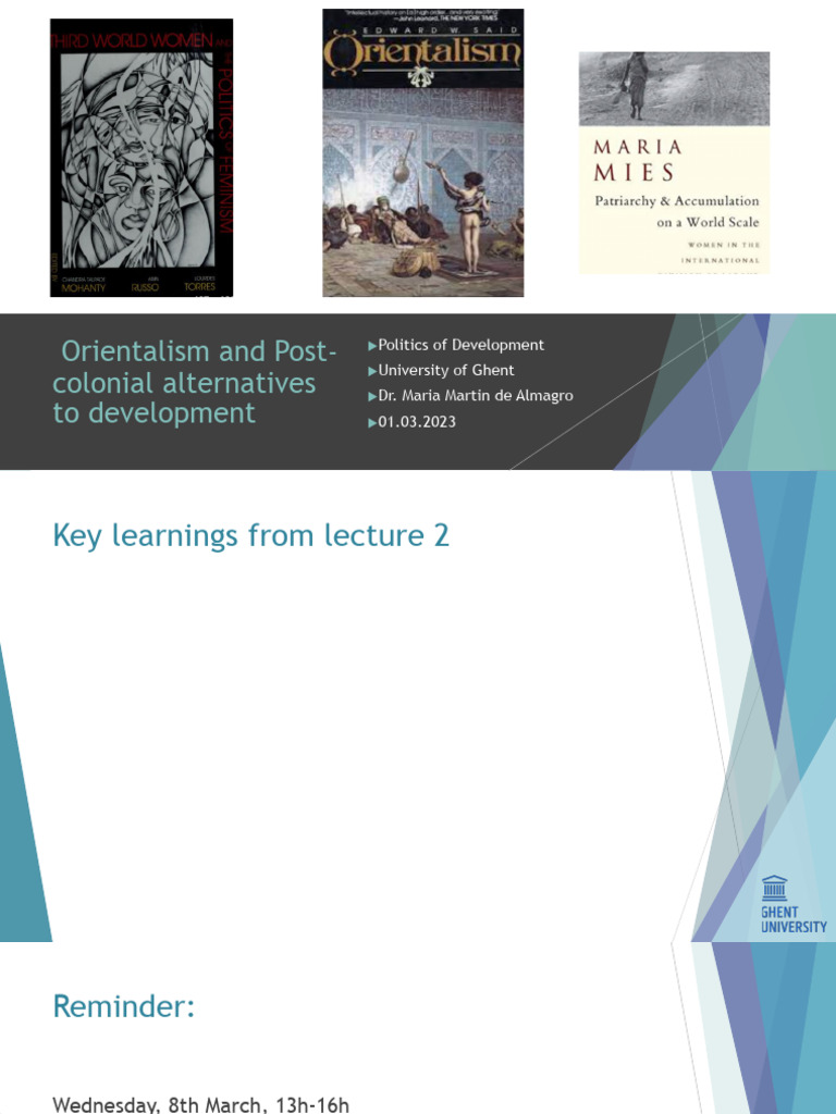 Politics of Development Lecture 3 2023 | PDF | Orientalism (Book) | Discourse
