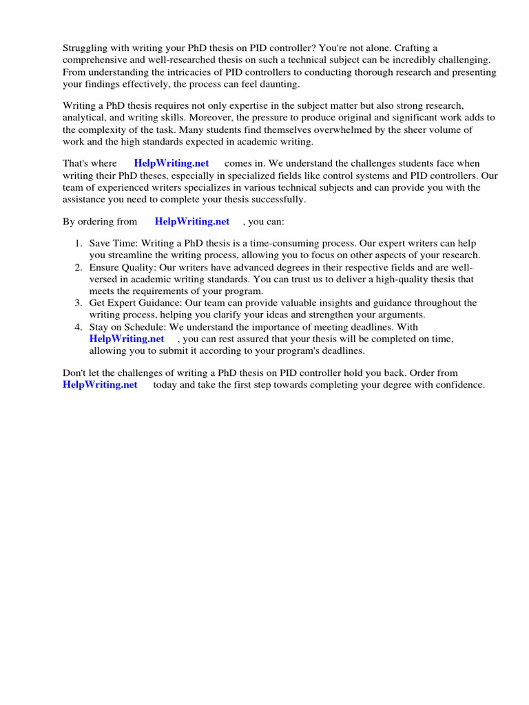 Phd Thesis On Pid Controller Pdf Control Theory Computer Engineering