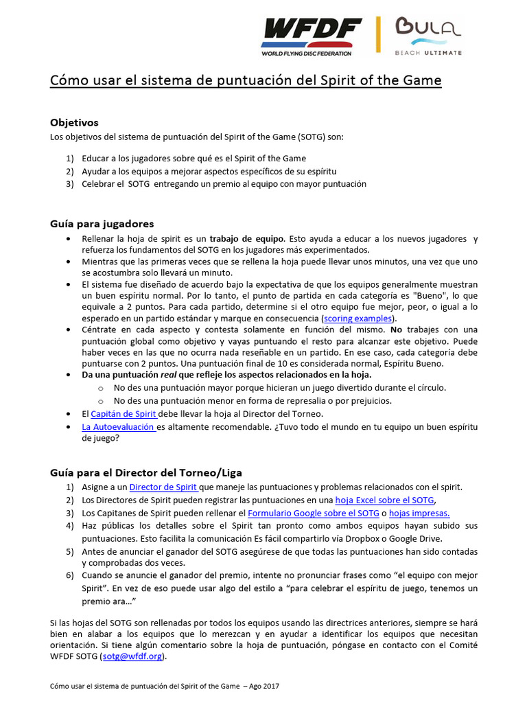 How To Use The Spirit Score System - ESP 2 | PDF