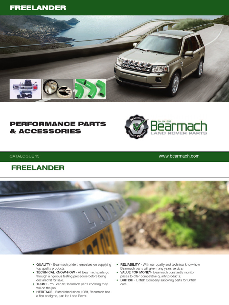 Freelander PERFORMANCE PARTS and ACCESSORIES | PDF | Brake | Trunk (Car)