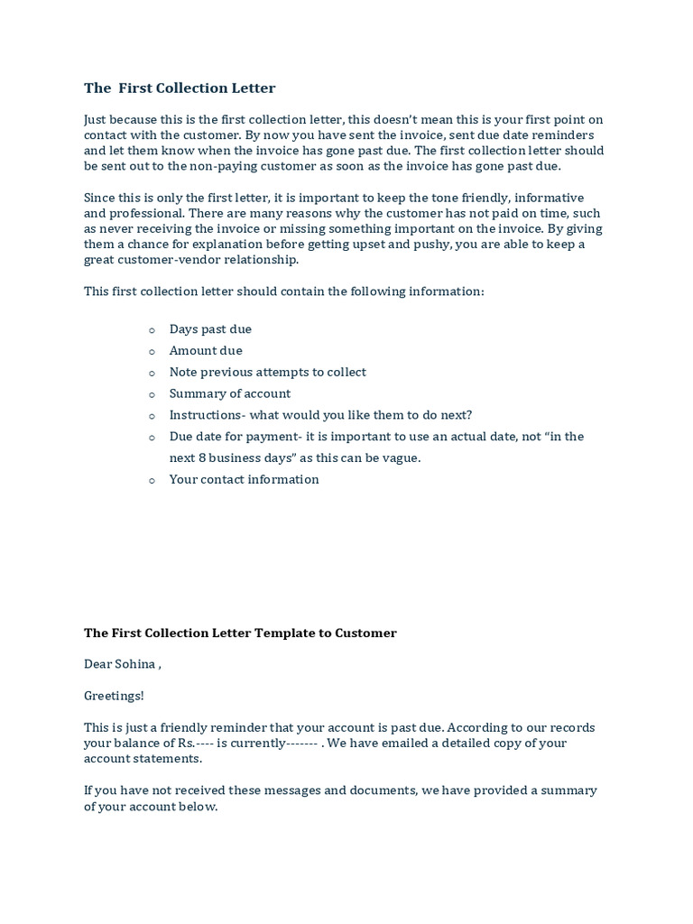 Effective Collection Letter Guide | PDF | Invoice | Payments