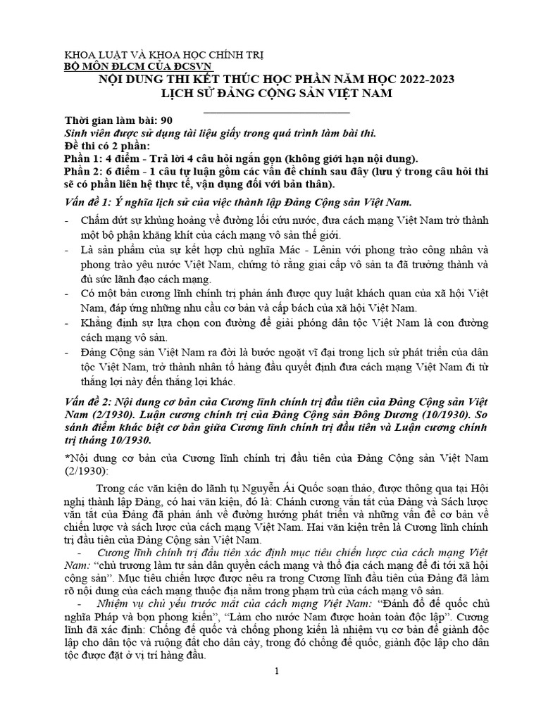 ÔN THI LS Đ NG (Cái Này Là in R) | PDF