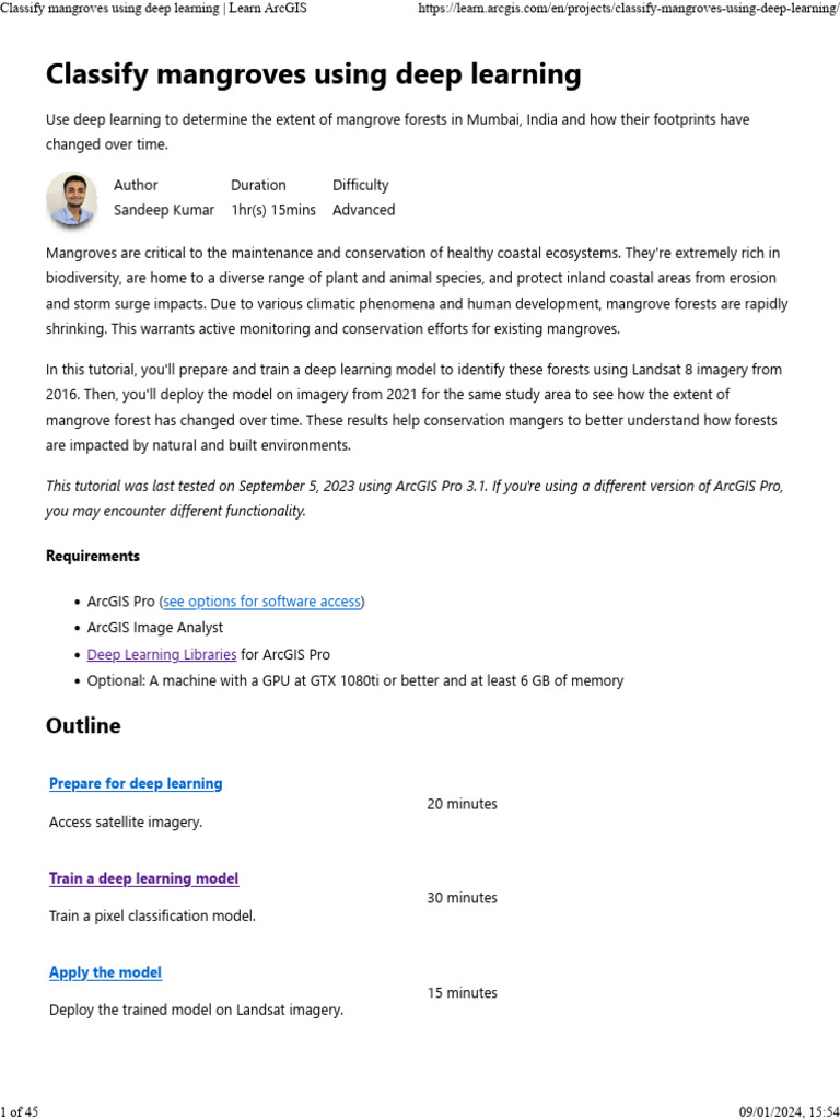 Classify Mangroves Using Deep Learning Learn ArcGIS | PDF