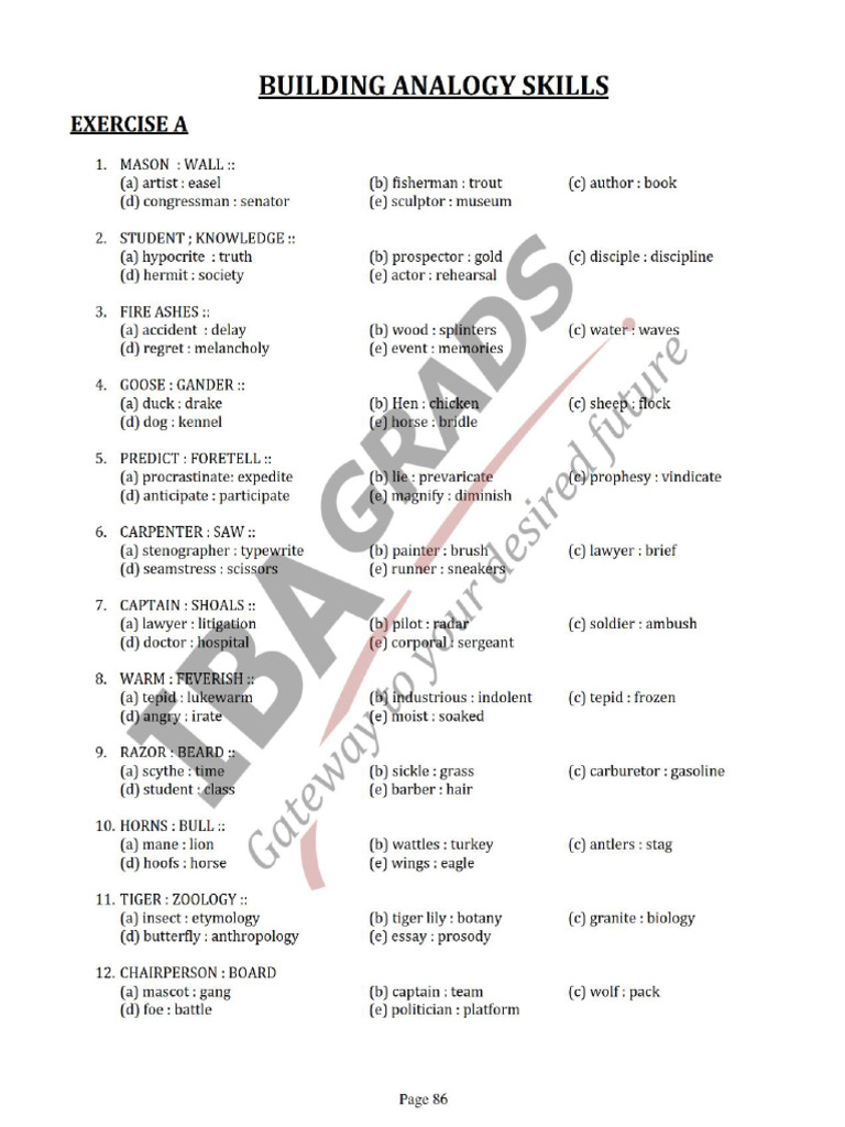 Building Analogy Skills JPG | PDF