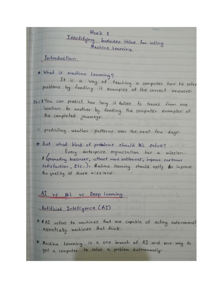 Managing ML Projects With GC Notes | PDF Managing ML Projects With GC Notes | PDF