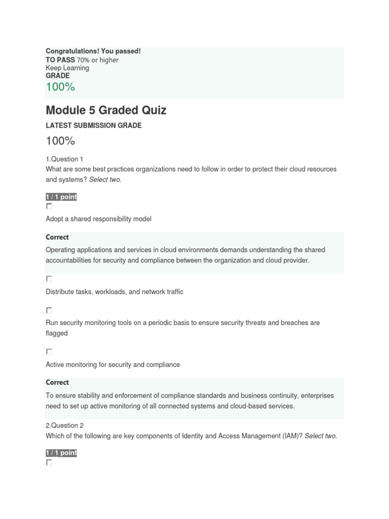 Week 5 Module 5 Graded Quiz | Download Free PDF | Cloud Computing ...