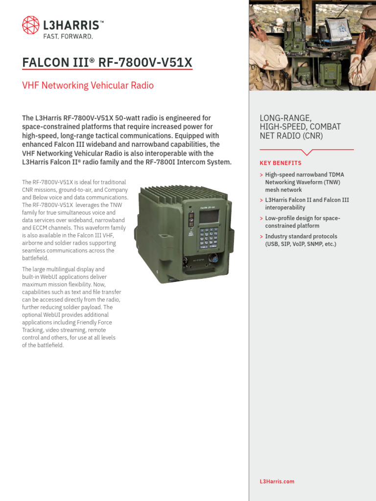 FALCON III® RF-7800V-V51X: VHF Networking Vehicular Radio | PDF | Radio ...