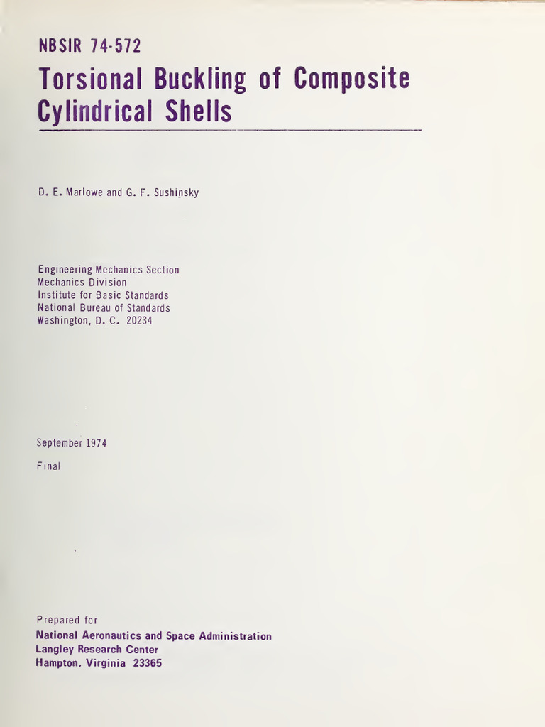 Torsional Buckling of Composite Cylindrical Shells | PDF | Buckling ...