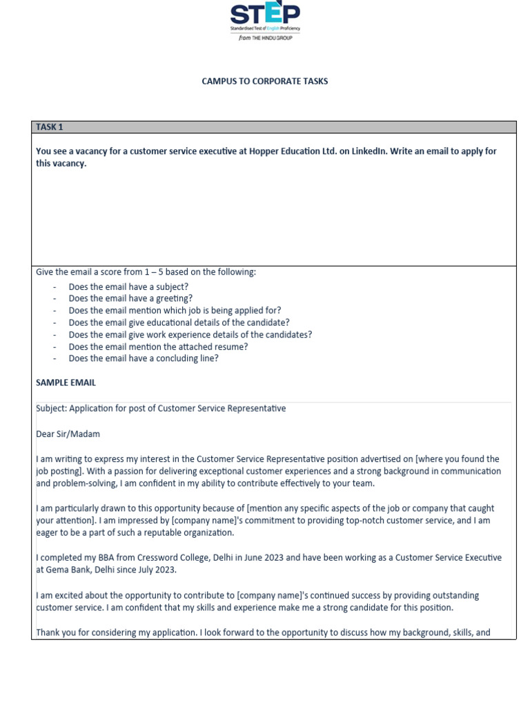 CSR Campus To Corporate Task 1 & 2 | PDF | Vocabulary | Accuracy And Precision