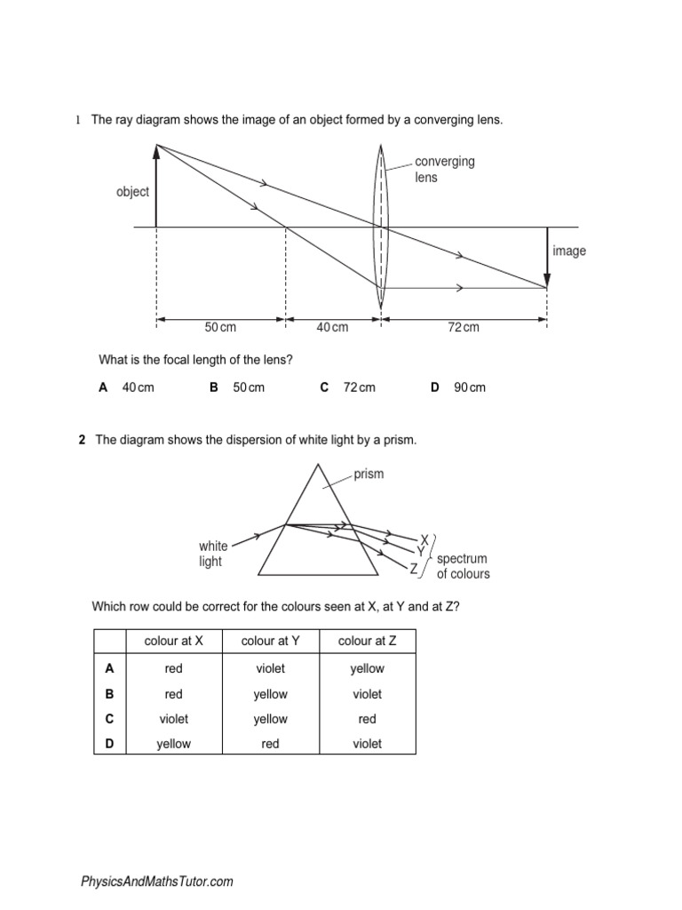Light (Multiple Choice) QP-1-13 | PDF | Electromagnetic Radiation ...