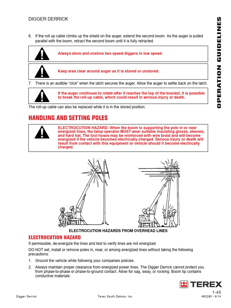 Terex Digger Derrick Operators Manual 5 | PDF | Insulator (Electricity ...