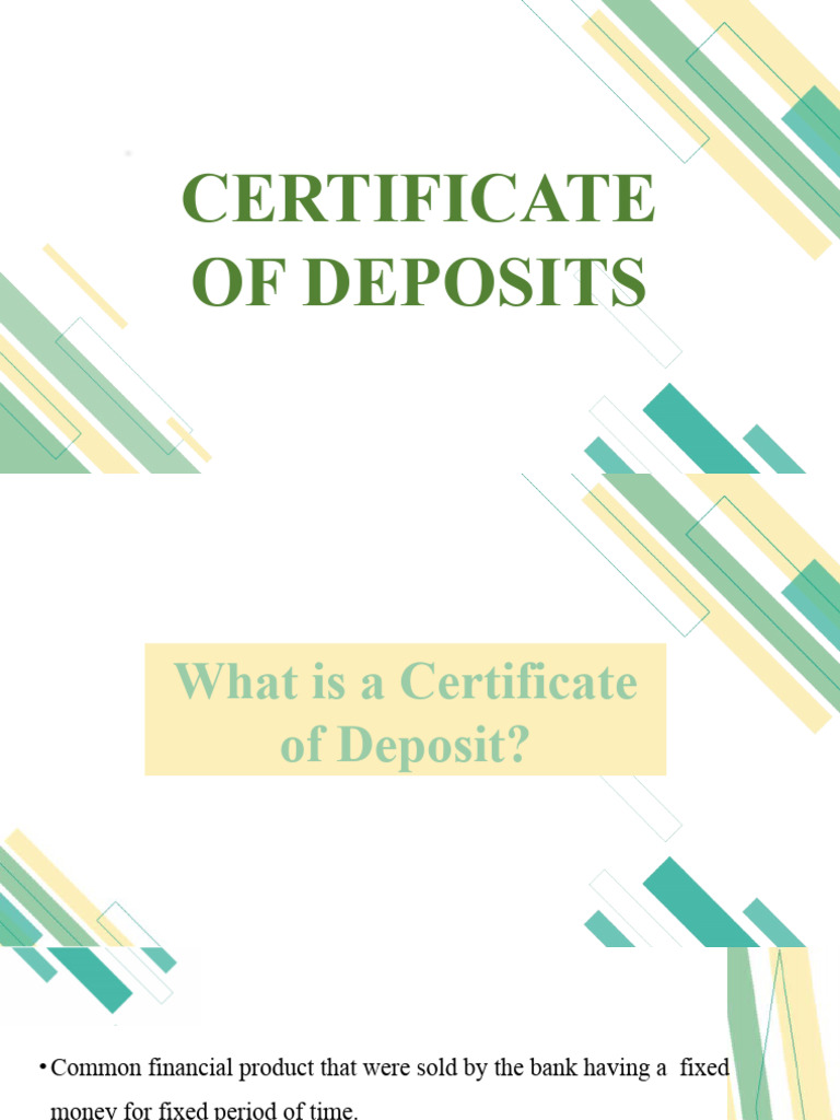 Understanding Certificates of Deposit | PDF | Certificate Of Deposit ...