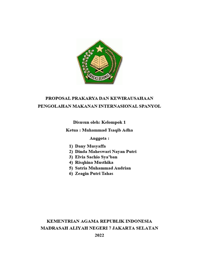 Proposal Pkwu 2024 Kelompok 1.docx Tinggal Print | PDF | Memasak ...