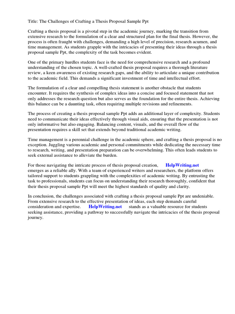 Thesis Proposal Sample Ppt | PDF | Thesis | Microsoft Power Point