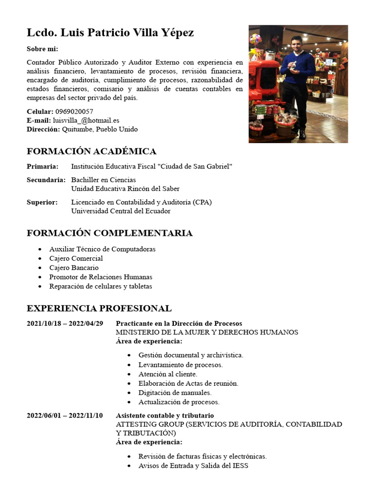 Curriculum | PDF | Auditoría | Contabilidad