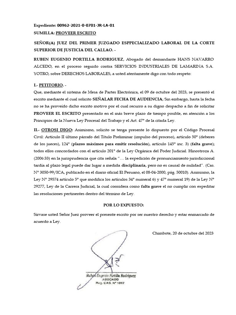 PROVEER ESCRITO Exp. #00962-2021 | PDF