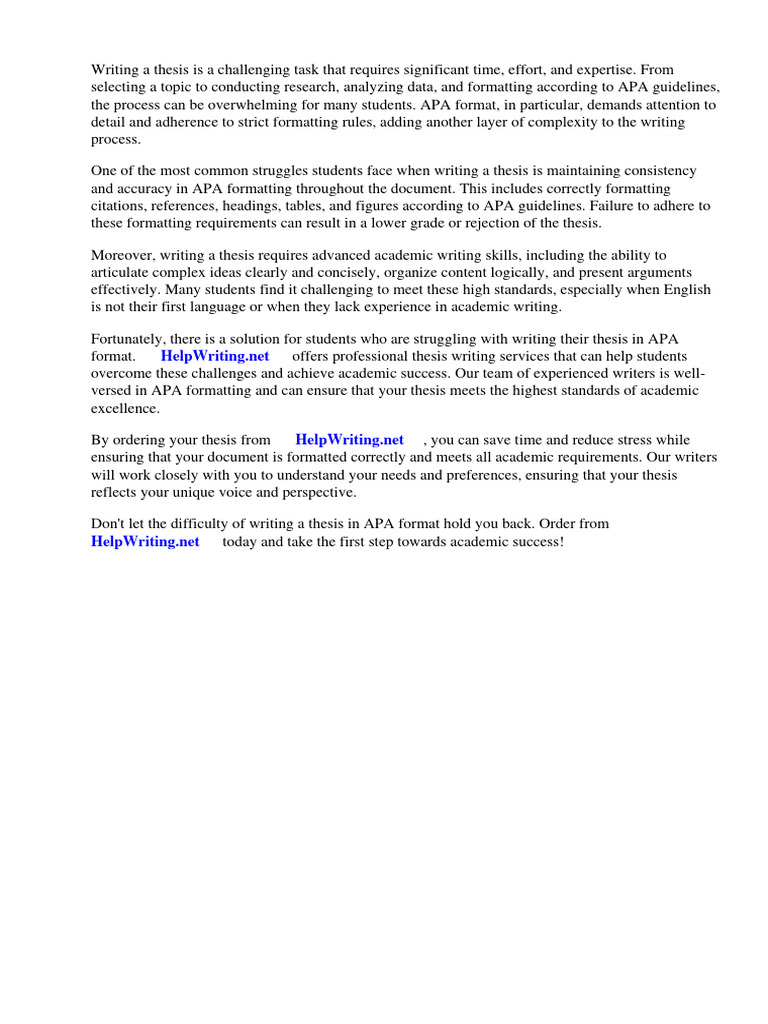 Apa Format of Writing Thesis | PDF | Apa Style | Thesis