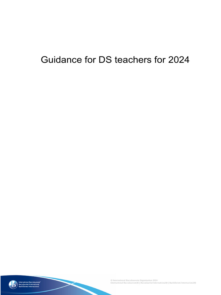 Guidance For DS Teachers 2024 v2 (Updated 02 Feb 2024) | PDF