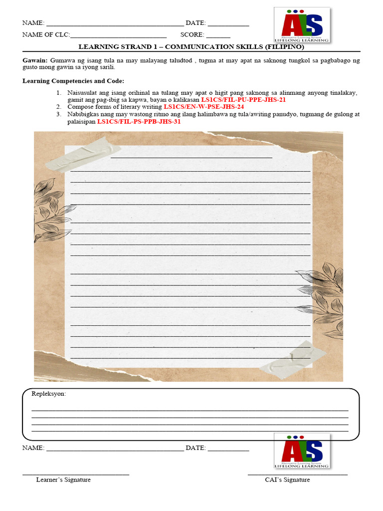 Las Ls1f Work Sample | PDF