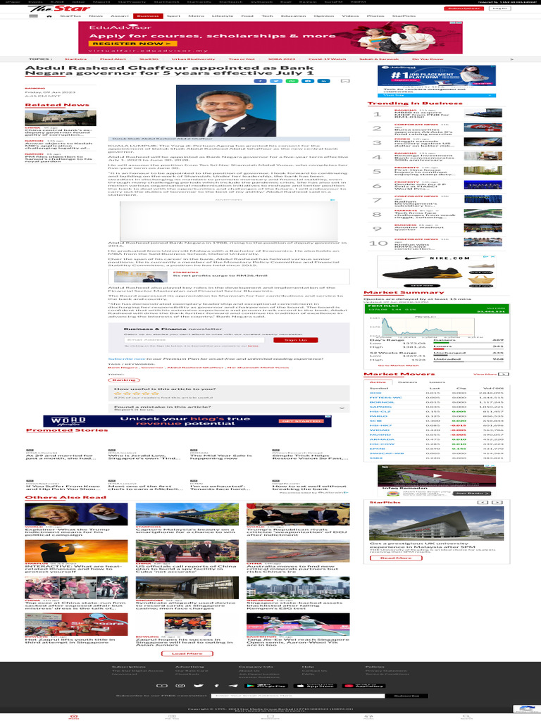 Abdul Rasheed Ghaffour Appointed As Bank | PDF | Malaysia