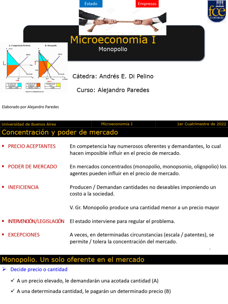 14_Material de Clase_Monopolio_IC_2022 | PDF | Monopolio | Mercado (economía)