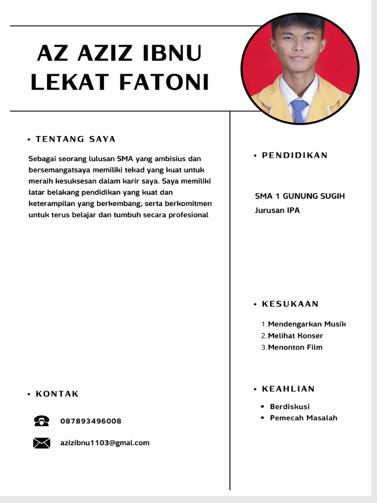 CV Az Aziz Ibnu Lekat Fatoni | PDF