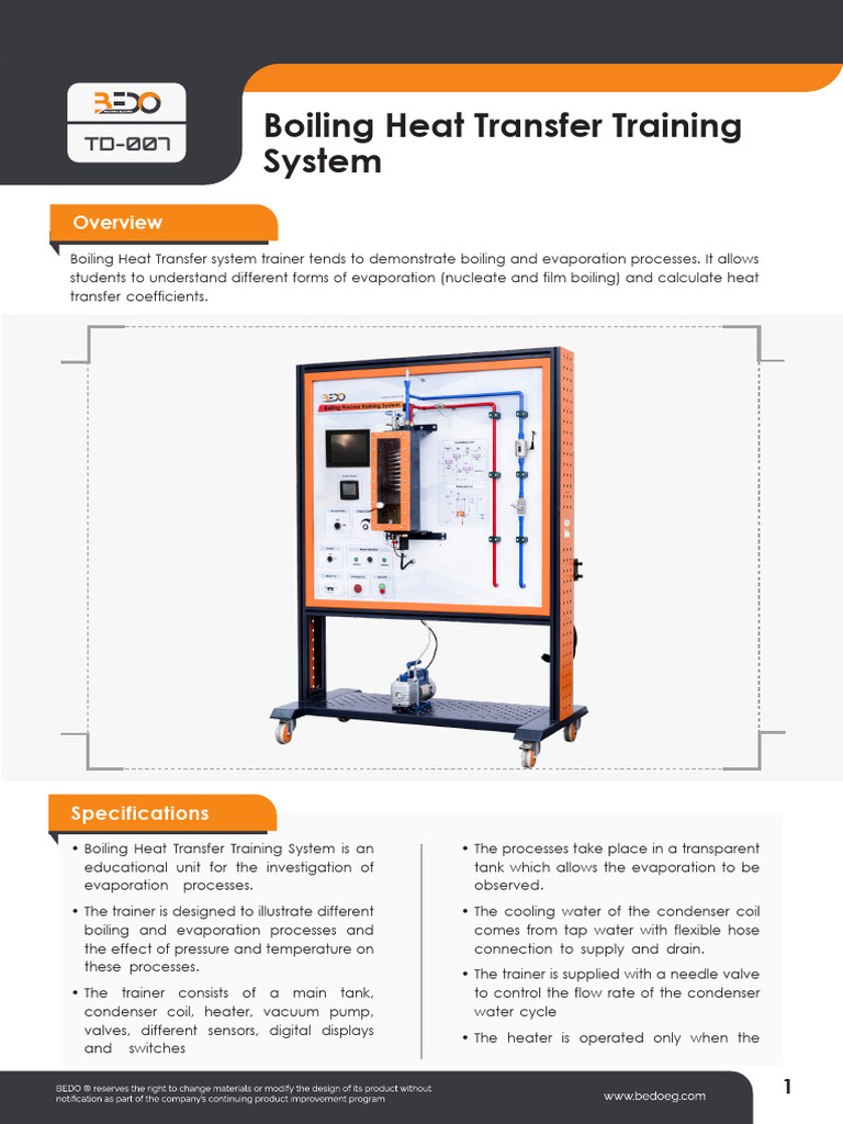 Boiling Heat Transfer Training System | PDF | Boiling | Heat Transfer