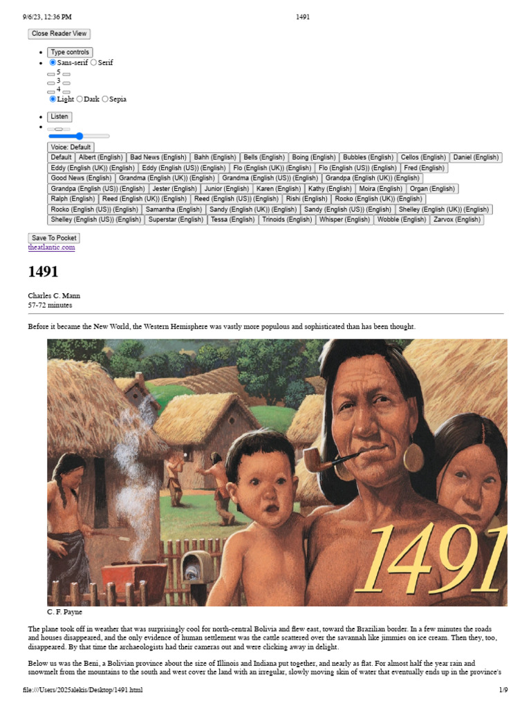 1491 | PDF | Smallpox | Plymouth Colony