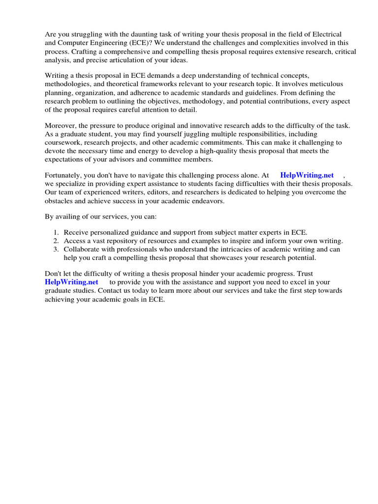 Ece Thesis Proposal Example | PDF | Thesis | Essays