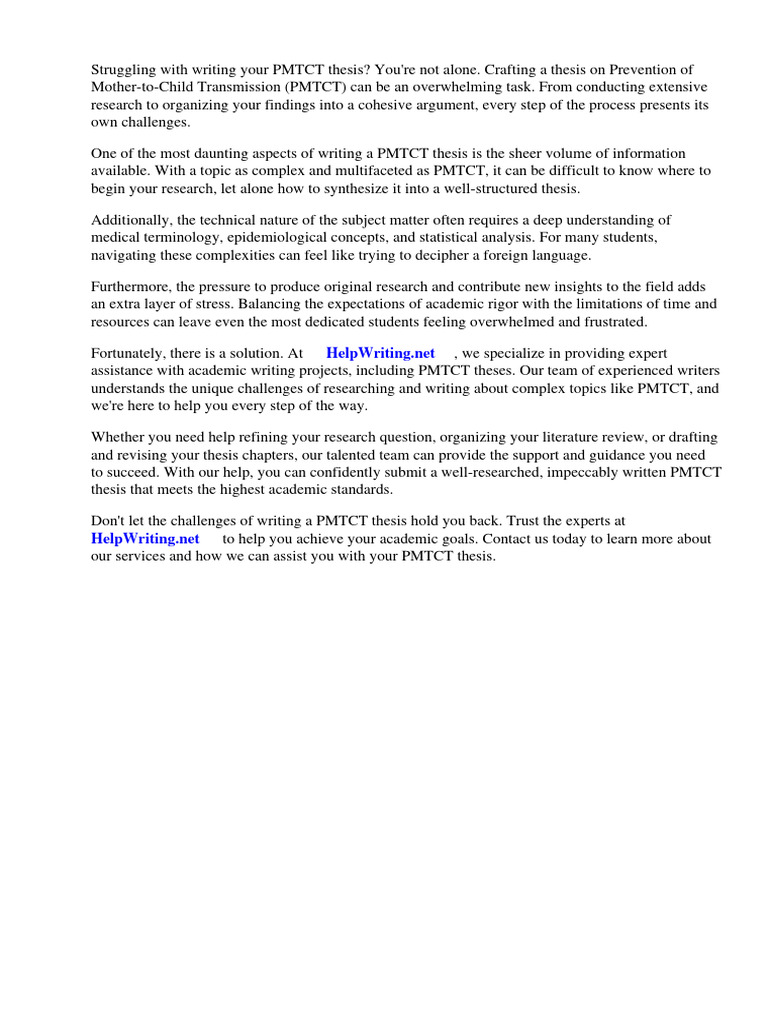 Pmtct Thesis | PDF | Management Of Hiv/Aids | Concrete